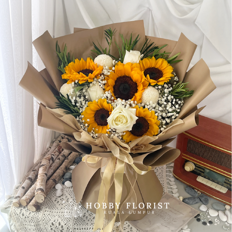 Marley | Elegant Sunflower Bouquet Malaysia - Hobby Florist KL