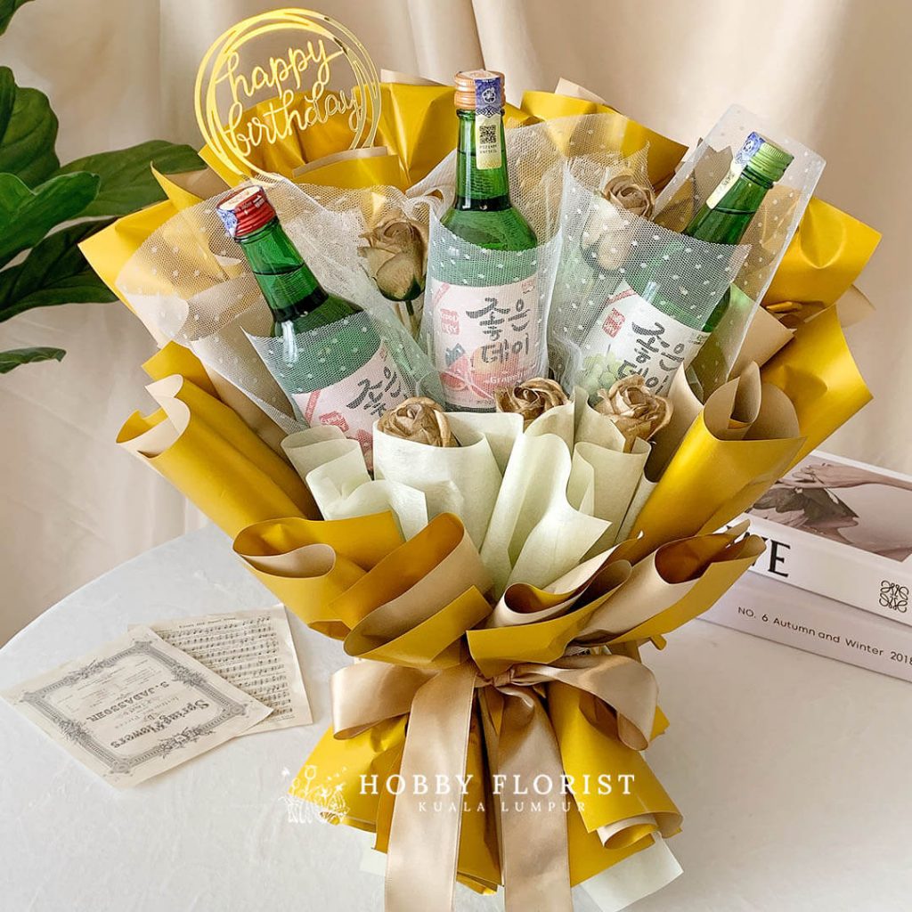 SOJU M | Alcohol Bouquet | Flower Delivery Kuala Lumpur - Hobby Florist KL