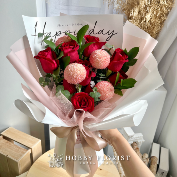 Roselyn | Rose Valentine Bouquet | Delivery KL - Hobby Florist KL