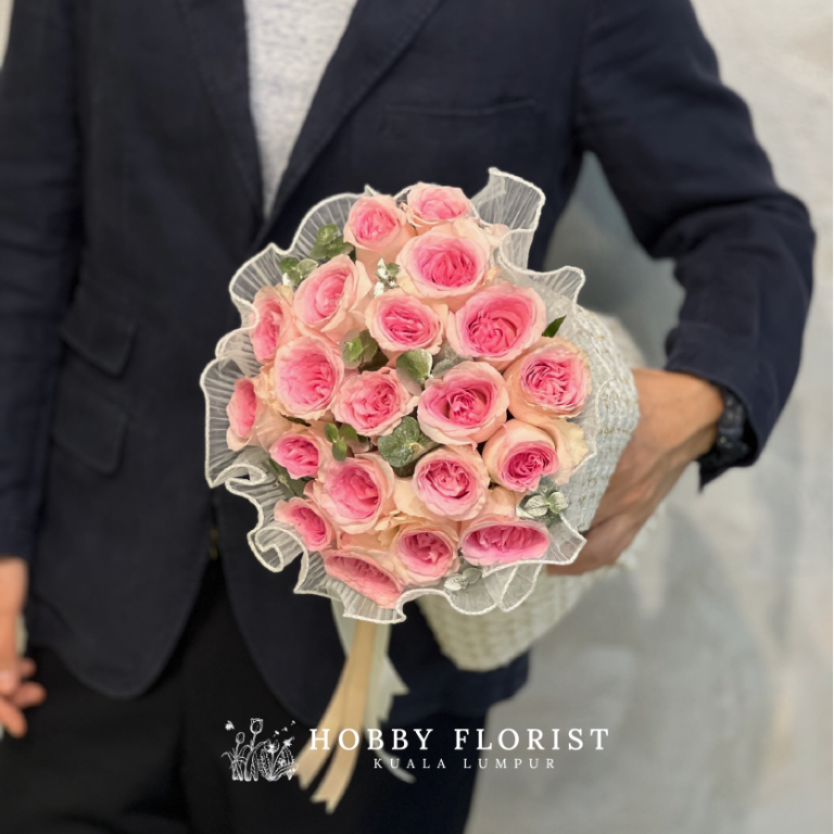 Roselle in Chanel | Pink Rose Bouquet | Delivery KL - Hobby Florist KL
